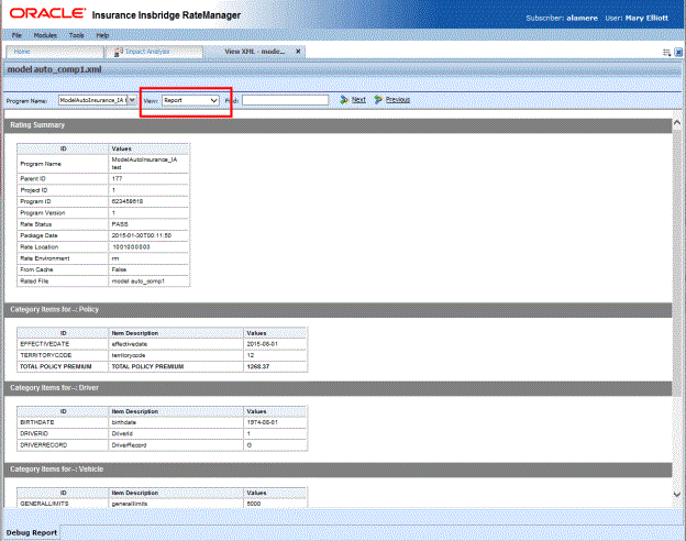 Viewing a View Output Report